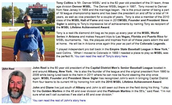 2015 MSBL Lifetime Achievement: Rick Cantor, Mike Protheroe, Tony ...