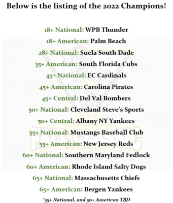 MSBL Fall Classic - Men's Senior Baseball league