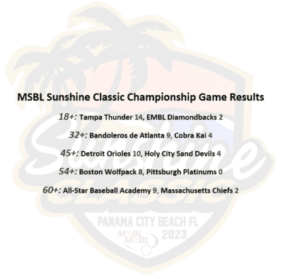 MSBL Sunshine Classic - Men's Senior Baseball league