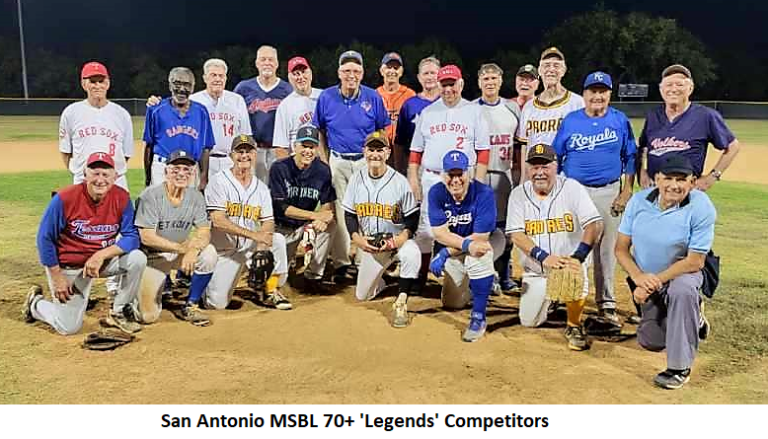 70+ Legends Take the Field in San Antonio - Men's Senior Baseball league